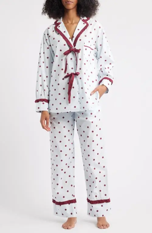 DAMSON MADDER Antonella Polka Dot Pajamas - Blue