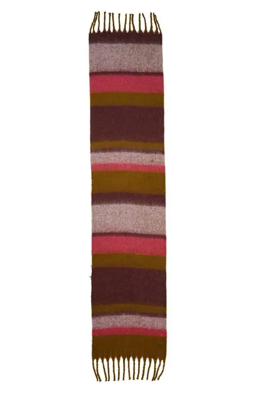 Treasure & Bond Stripe Fringe Scarf - Pink Combo