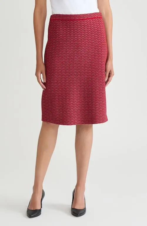 Ming Wang Textured Stitch Pencil Skirt
