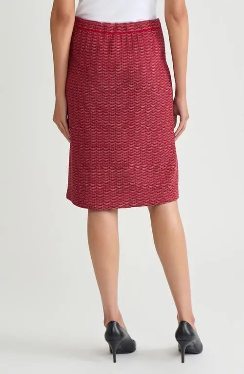 Ming Wang Textured Stitch Pencil Skirt
