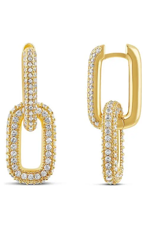 SHYMI Removable Link Pavé Drop Earrings - Gold