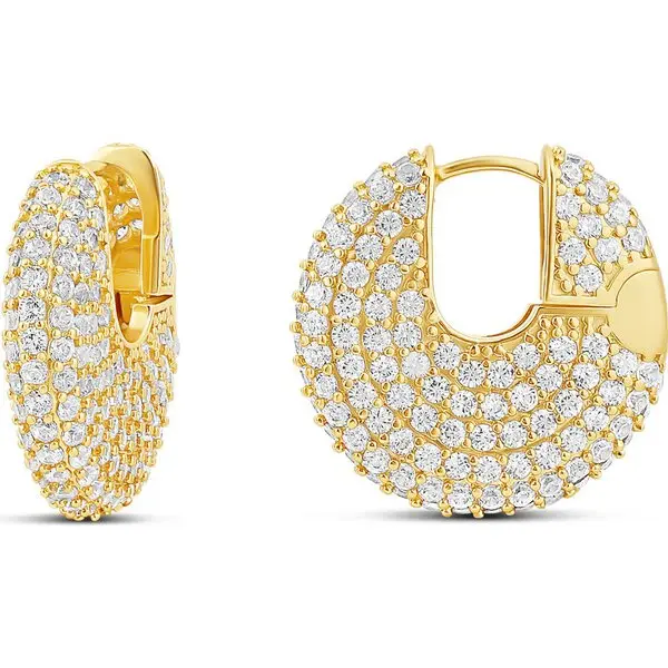 SHYMI Pavé Button Earrings - Gold