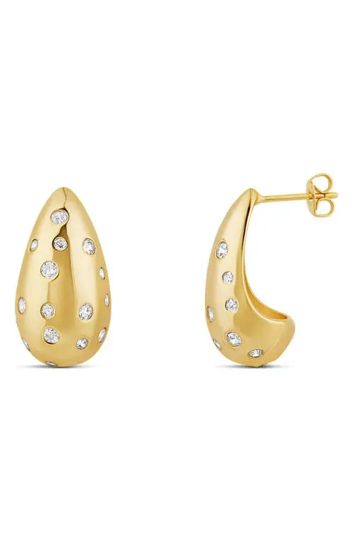 SHYMI Pavé Inlay Teardrop Earrings - Gold