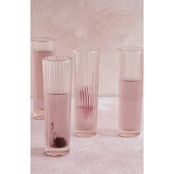 THE COLLECTIVE Champagne Glassesset Of 4 - Pink