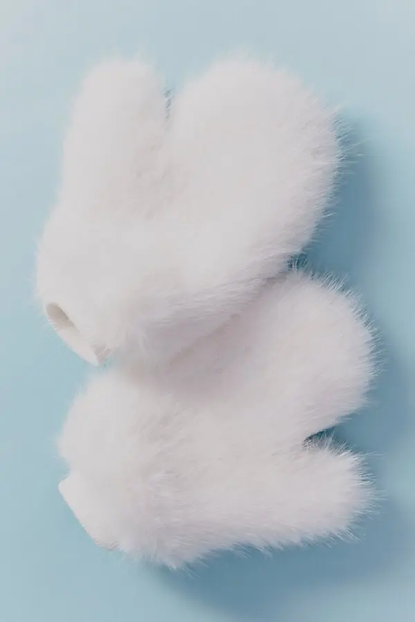 Free People Arctic Fur Mittens - Ivory