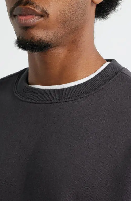 Bp. Oversized Fleece Crewneck Sweatshirt - Black Faded