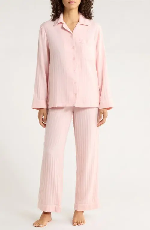 PAPINELLE Herringbone Supersoft Brushed Organic Cotton Pajamas - Papinelle Pink