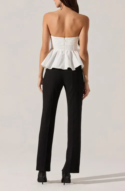 Astr The Label Melia Strapless Peplum Top - White