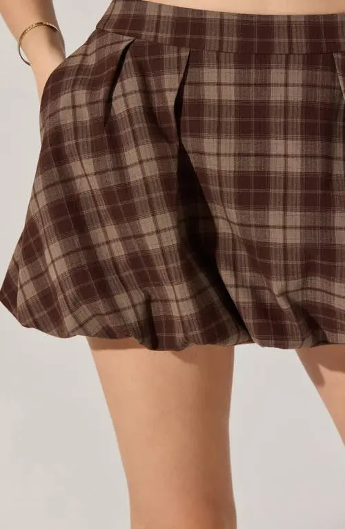 Astr The Label Toini Plaid Bubble Mini Skort