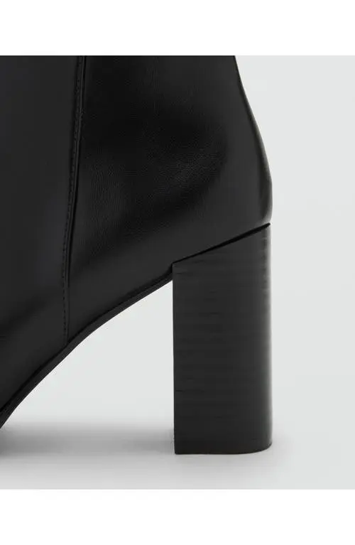 Mango Nino Block Heel Bootie - Black