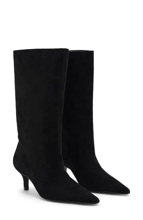 Mango Pointed Toe Mid-calf Boots - Black