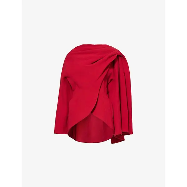 MUGLER Scarf Draped Wool Jacket