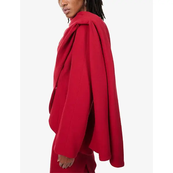 MUGLER Scarf Draped Wool Jacket