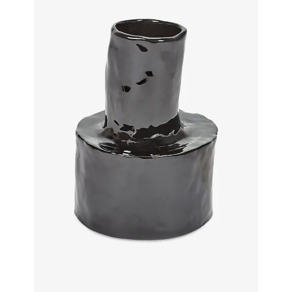 SERAX Marie Michielssen Helena Ripple-effect Stoneware Vase - Black