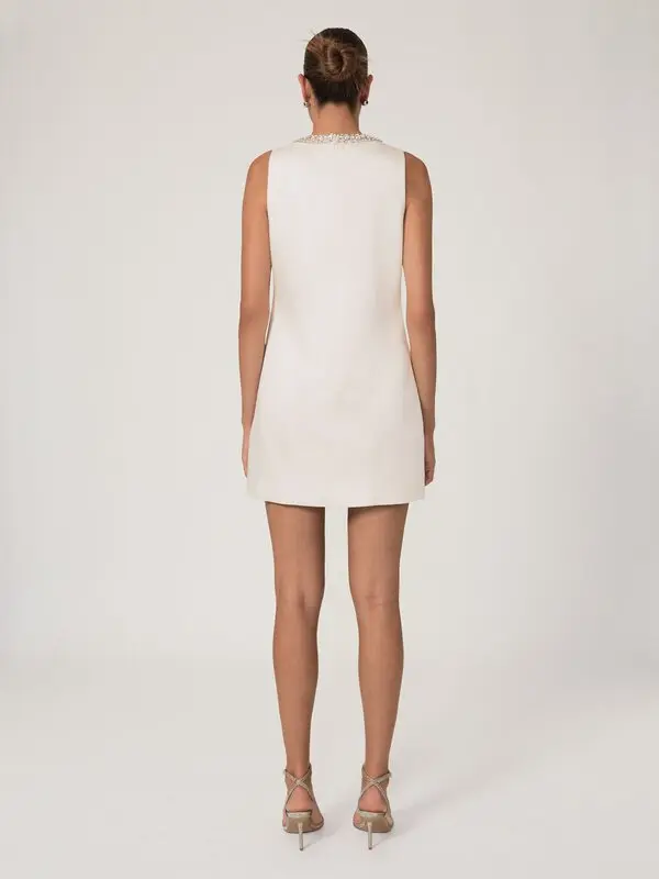 REISS Leome Satin Crystal-embellished Mini Dress