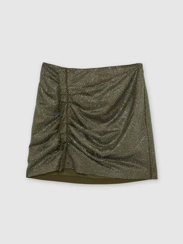 REISS Crystal-embellished Ruched Mini Skirt