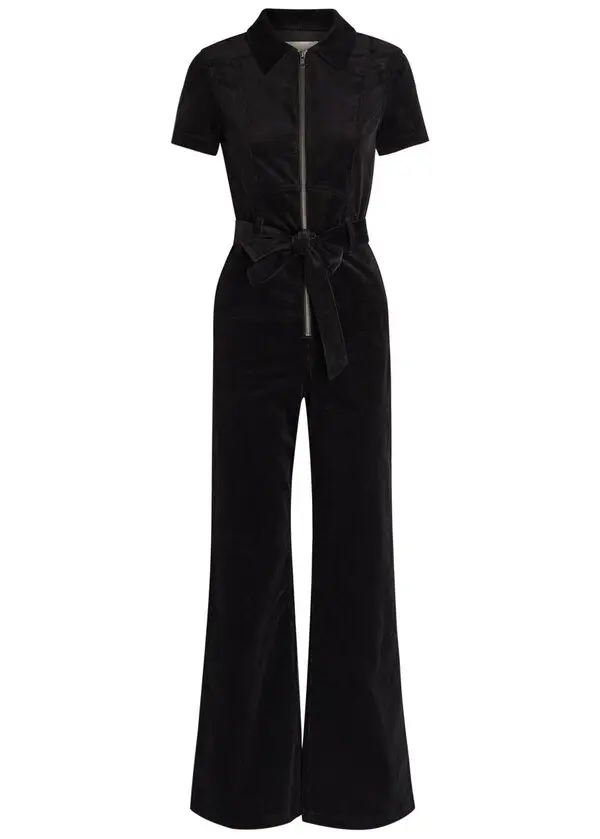 Alice + Olivia Corduroy Wide-leg Jumpsuit - Black