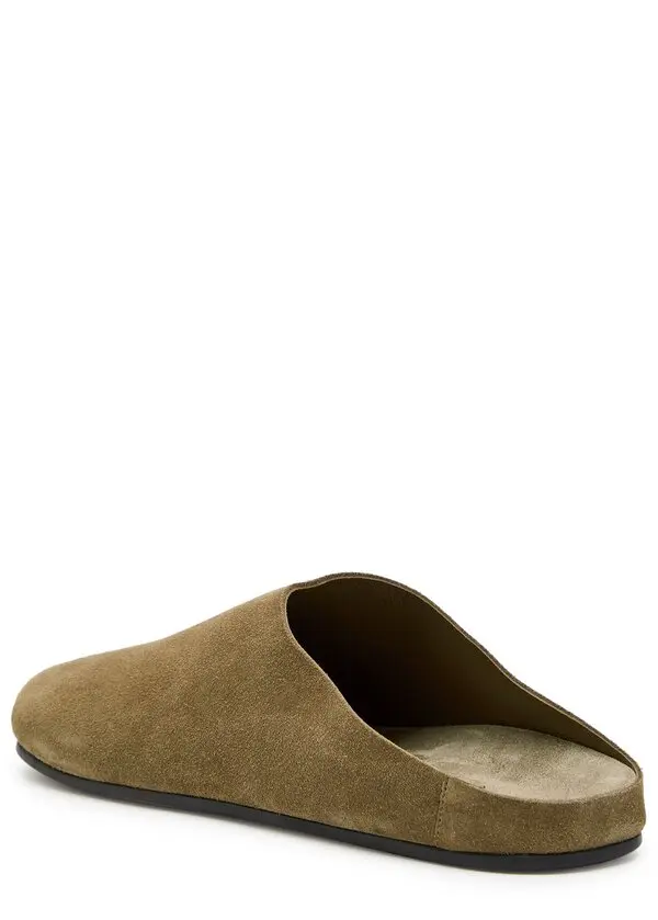 THE ROW Hudson Suede Sliders - Camel