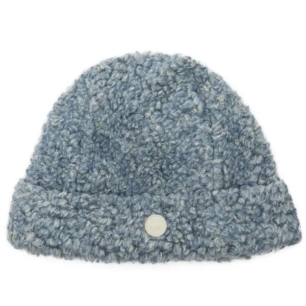 Folk Fleece Beanie - Soft Blue Curly Wool