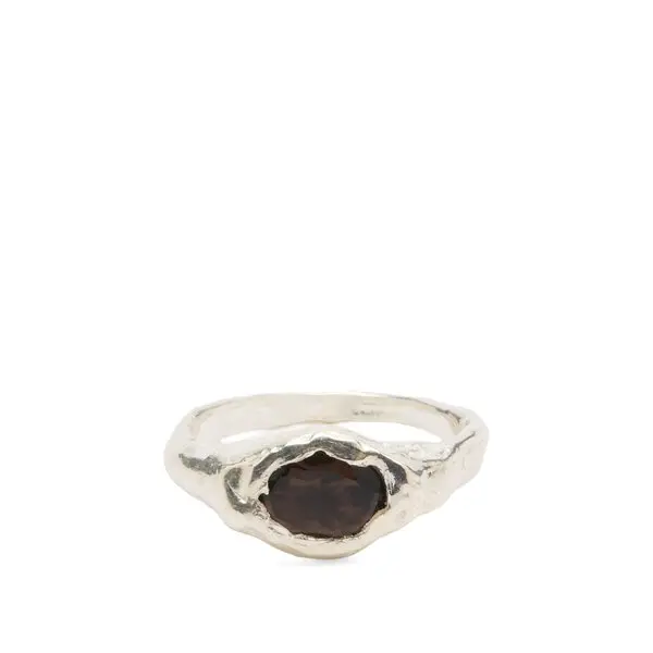 SIMUERO Faro Gemstone Ring - Silver/brown
