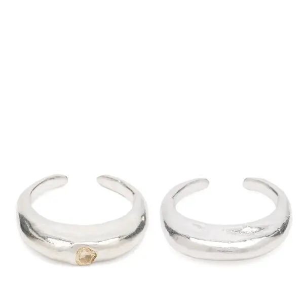 SIMUERO Sol Y Sombra Toe Ring Set - Silver/lemon Yellow Cubic Zirconia