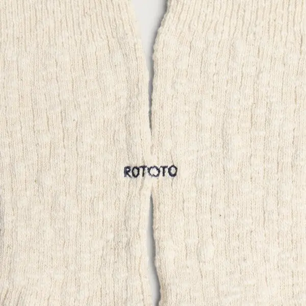 ROTOTO Organic Cotton Slub Crew Socks - Ecru