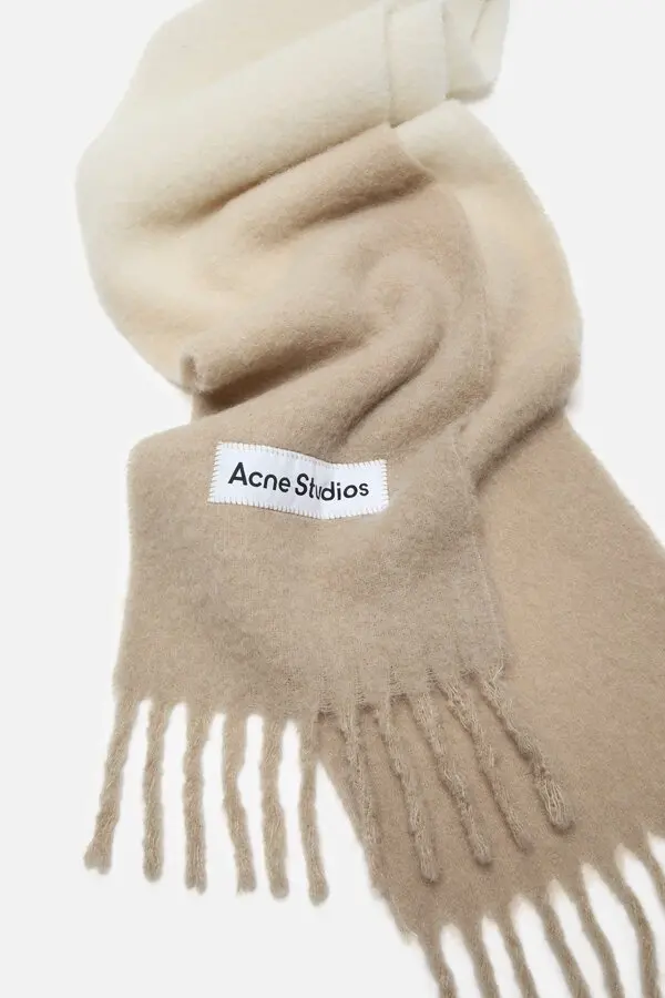 Acne Studios Wool Fringe Scarf - Light Beige