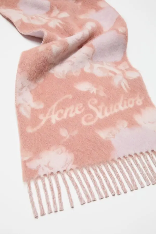 Acne Studios Fringed Wool Scarf - Pink