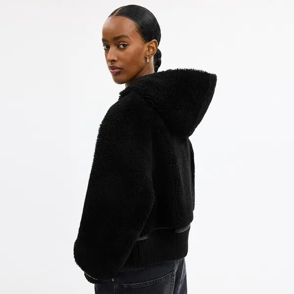 COACH Reversible Shearling Hoodie - Black