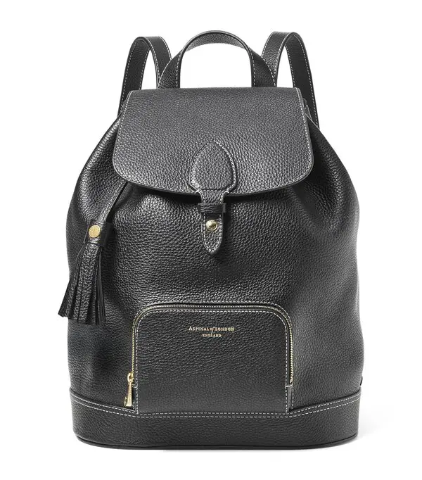 ASPINAL OF LONDON Small Leather Hudson Backpack - Black