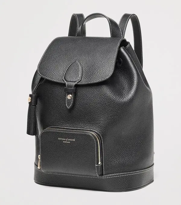ASPINAL OF LONDON Small Leather Hudson Backpack - Black