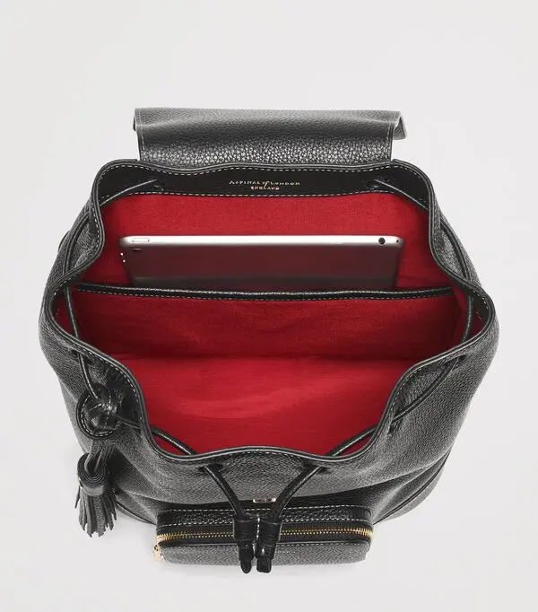 ASPINAL OF LONDON Small Leather Hudson Backpack - Black