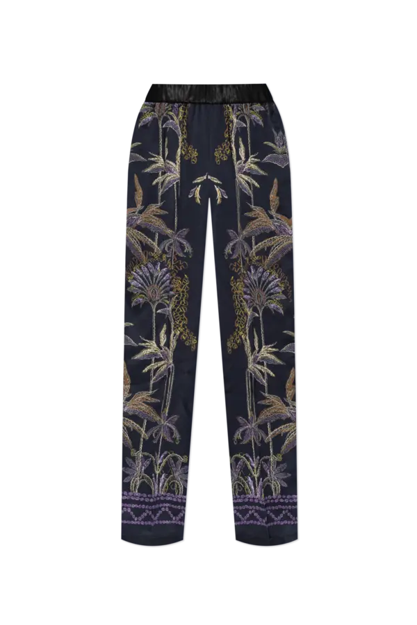 FORTE_FORTE Printed Satin Trousers