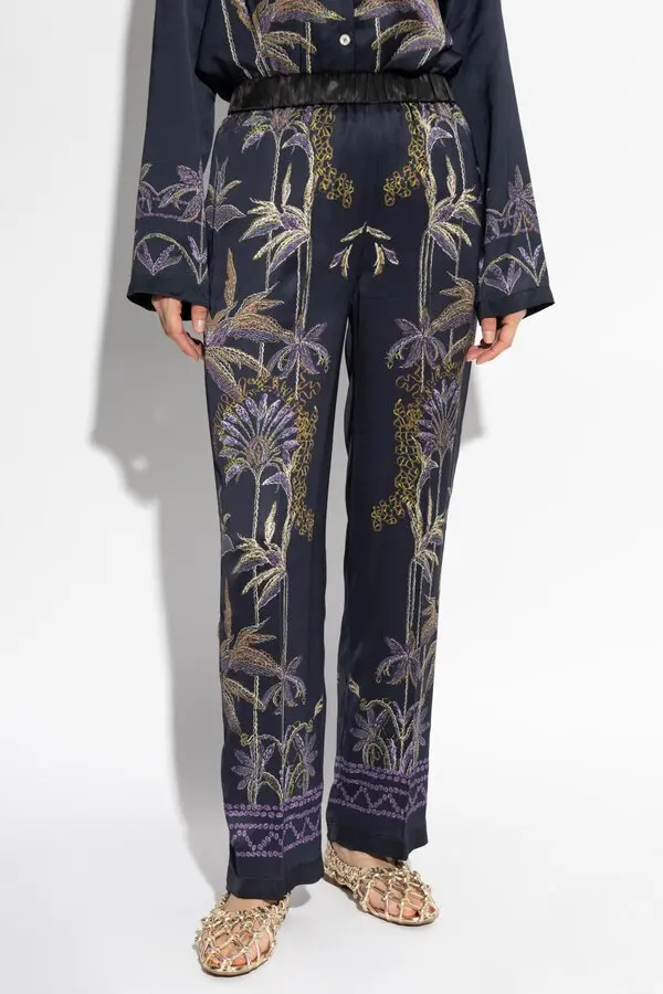 FORTE_FORTE Printed Satin Trousers