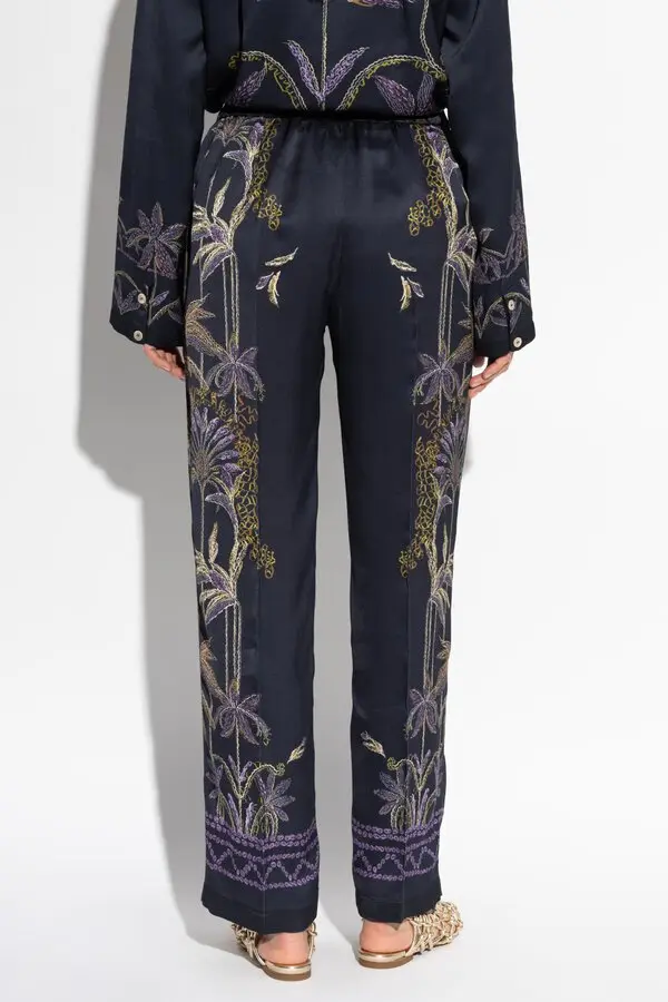 FORTE_FORTE Printed Satin Trousers