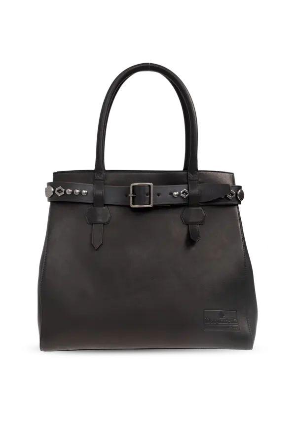 Dsquared2 Leather Shopper Tote Bag - Black