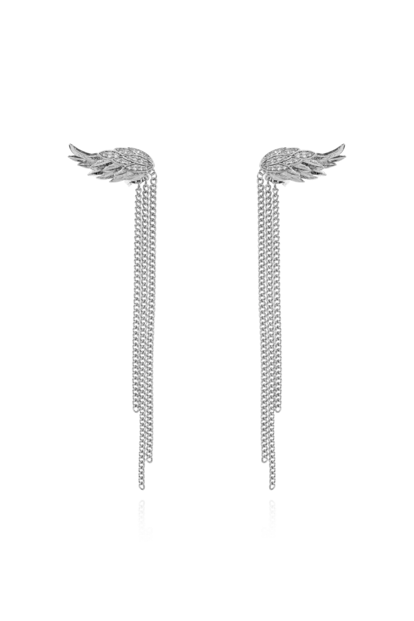Zadig&Voltaire Wing Motif Dangle Earrings - Silver