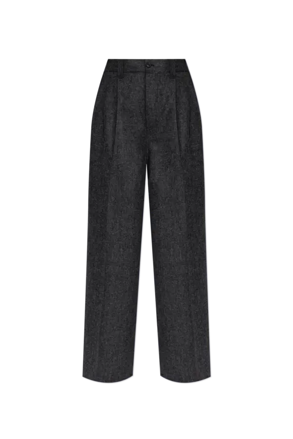 MAISON MARGIELA Wool Pleated Trousers - Black