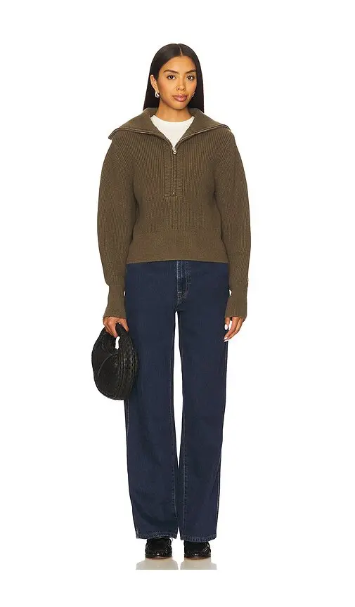 Varley Maura Half Zip Rib Knit