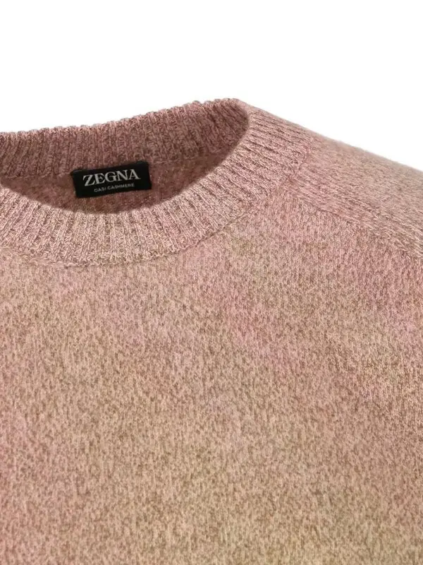 Zegna Ribbed Crew-neck Sweater - Brown