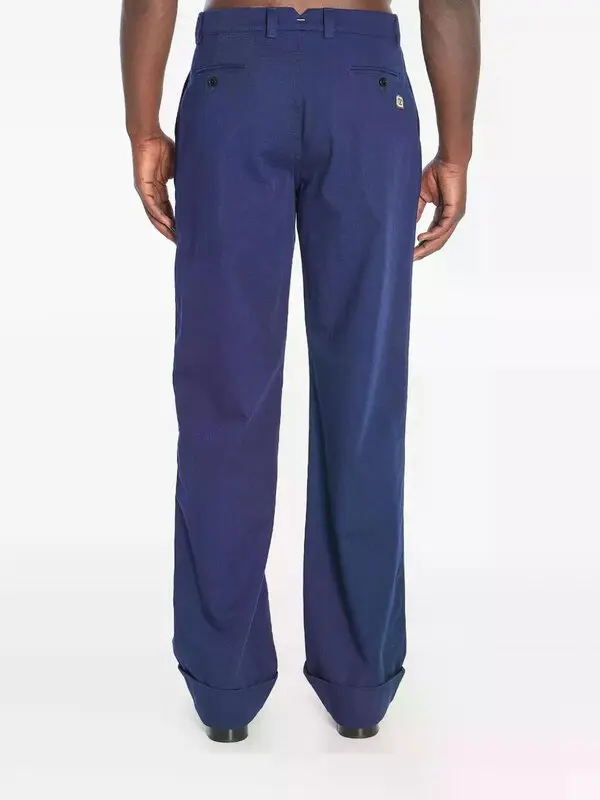 Valentino Garavani Pleat Cotton Trousers - Blue