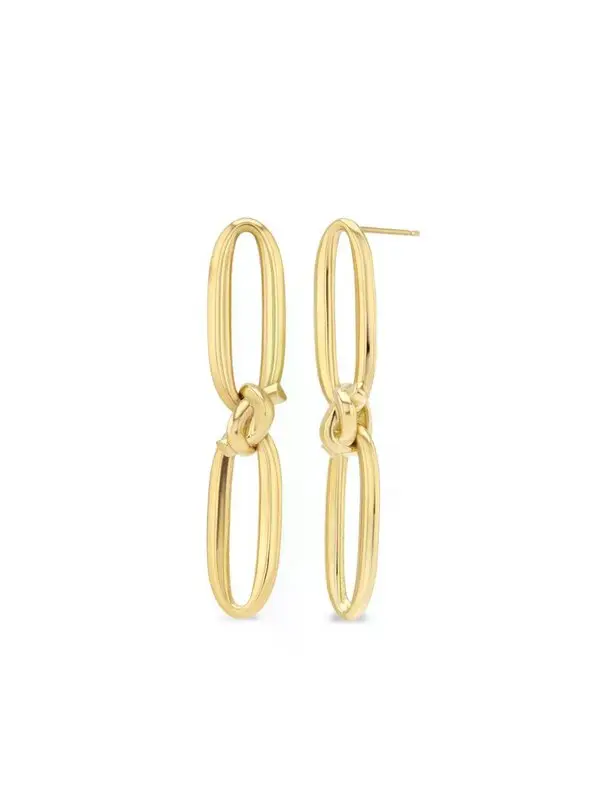 Lizzie Mandler 18k Gold Knot Link Earrings - Yellow