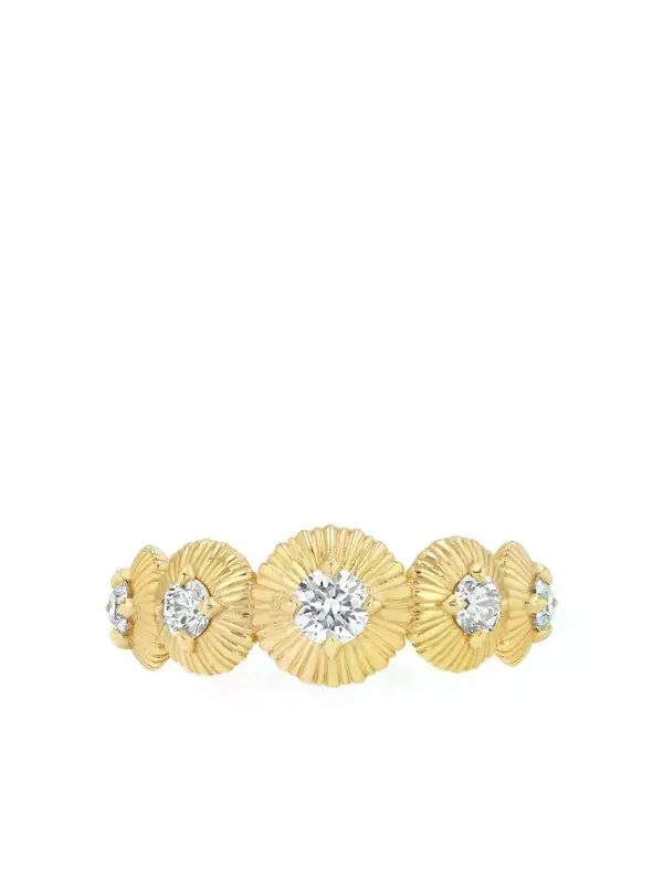 Lizzie Mandler 18k Gold Fluted Diamond Ring - Yellow