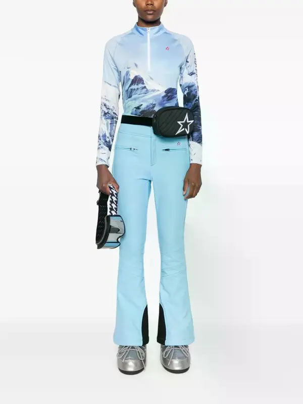 Perfect Moment Mountain Print Half-zip Long Sleeve Top