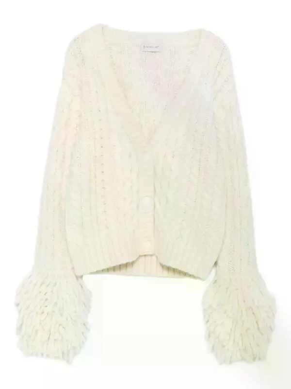 Moncler Alpaca Wool-blend Cardigan - White