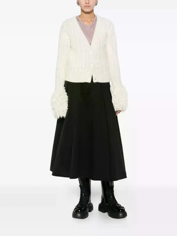 Moncler Alpaca Wool-blend Cardigan - White