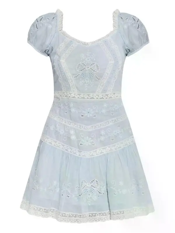 LoveShackFancy Belvine Lace Mini Dress