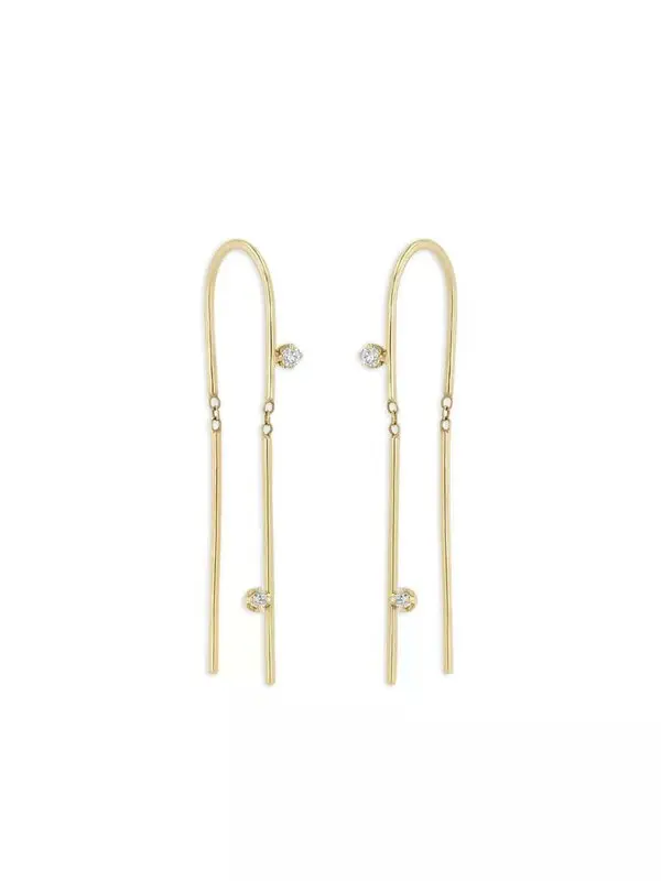 Zoe Chicco 14k Yellow Wire Diamond Drop Earrings - Gold