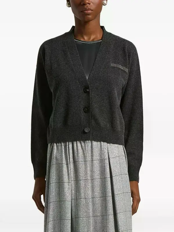 Peserico Button Embellished Cardigan - Grey