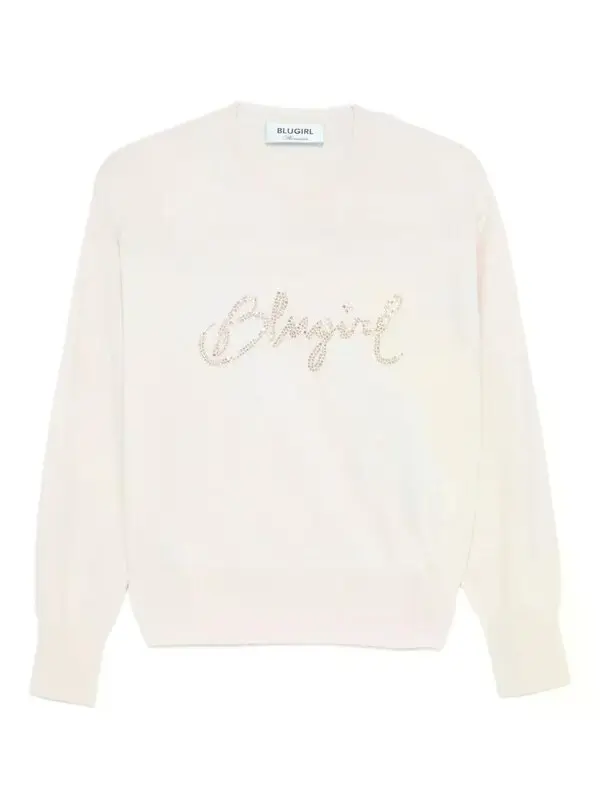 BLUGIRL Logo-embellished Sweatshirt - Neutrals
